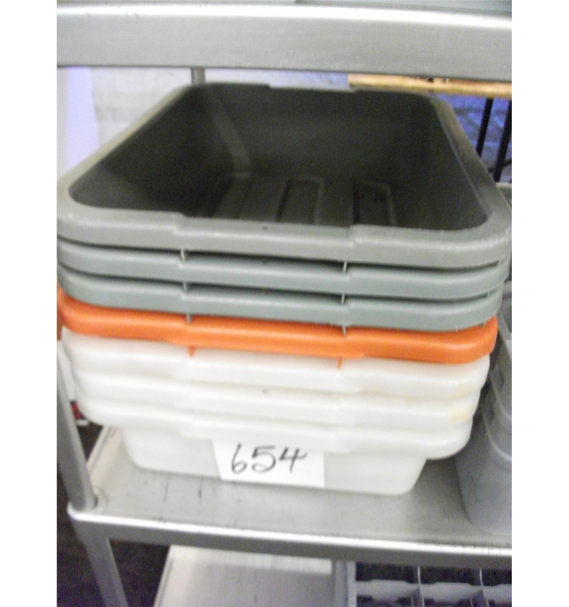 ASSORTED PLASTIC BUS BINS (X7)