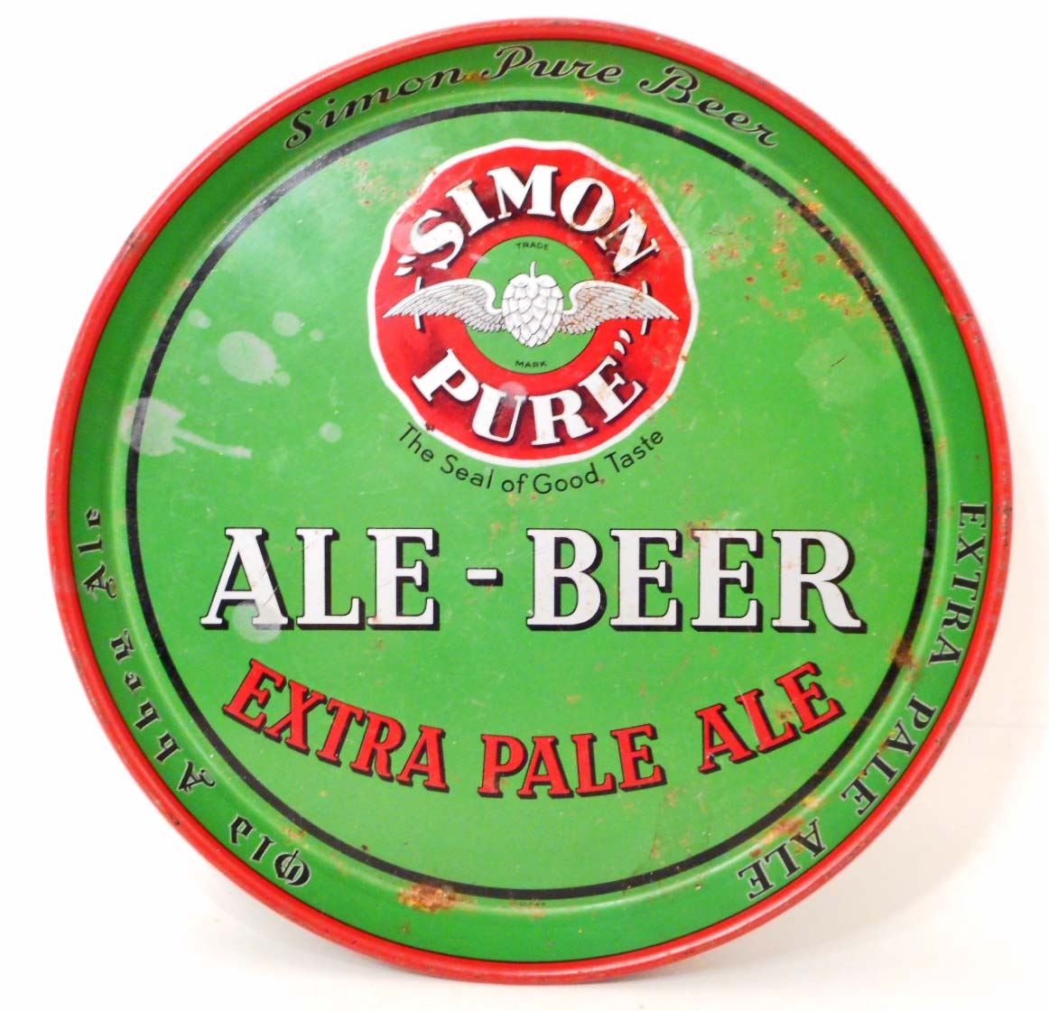 VINTAGE SIMON PURE ALE-BEER ADVERTISING BEER TRAY