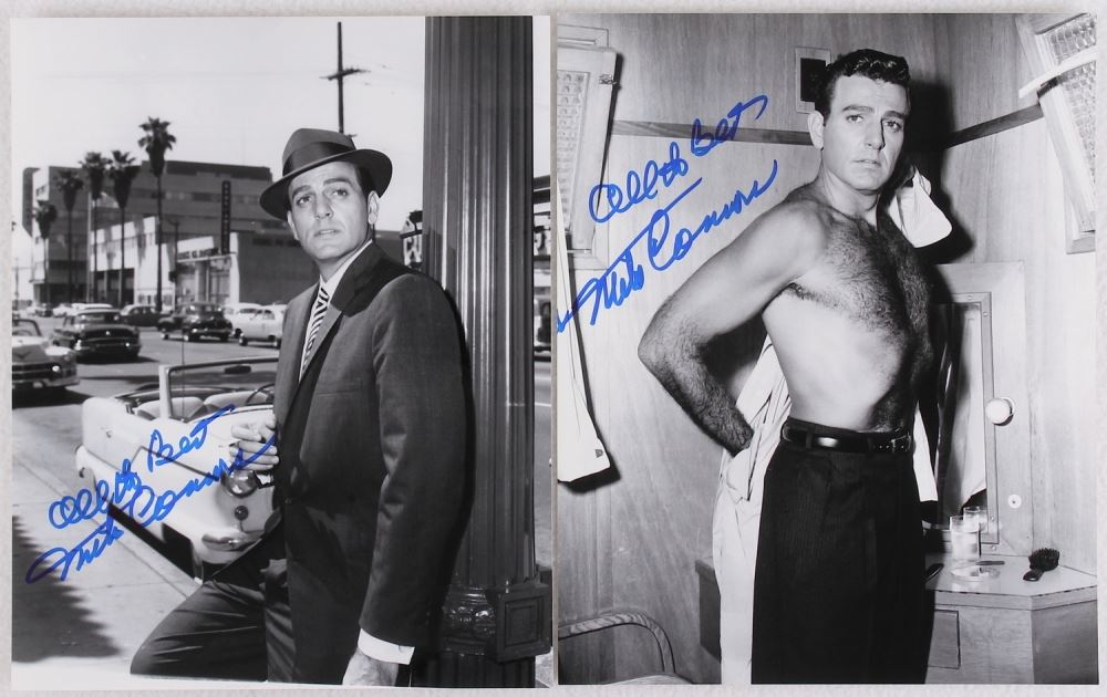 Lot of (2) Mike Connors Signed 8x10 Photos Inscribed "All Of Best" (PA LOA)