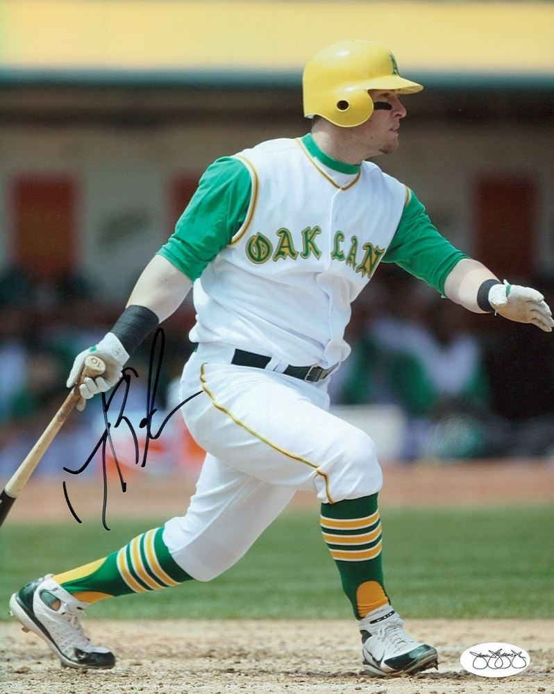 Daric Barton Signed Athletics 8x10 Photo (JSA SOA)