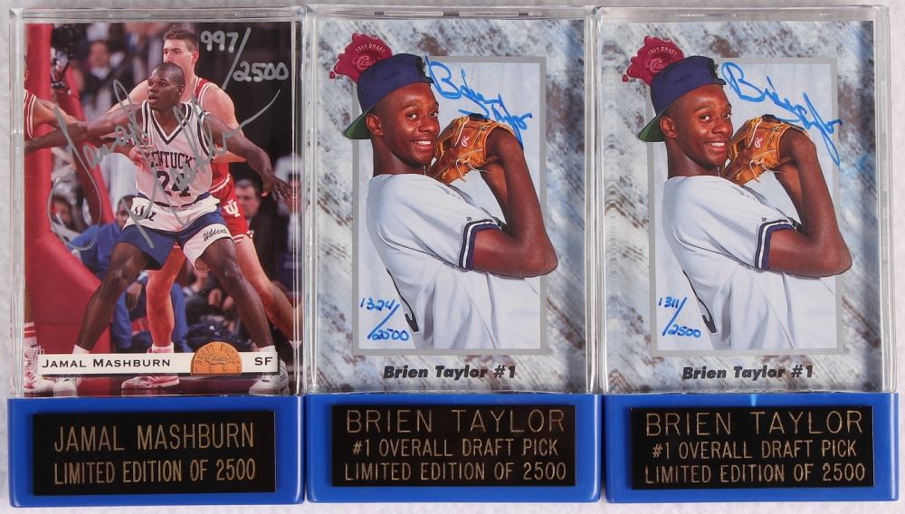 Lot of (3) Autographed Cards with (2) Brien Taylor & Jamal Mashburn (PA ...