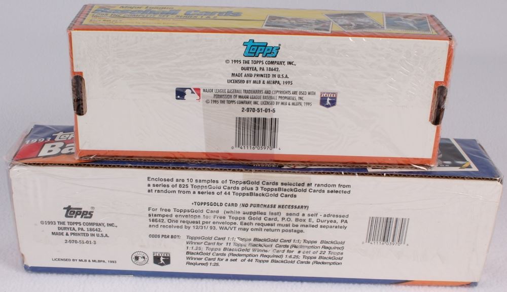 Lot of (2) Factory Sealed Baseball Complete Sets with 1993 Topps & 1995 ...