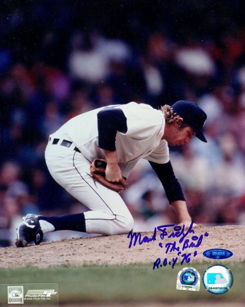 Mark Fidrych Signed 8x10 Photo Inscribed "The Bird" & "ROY 76" (MLB ...