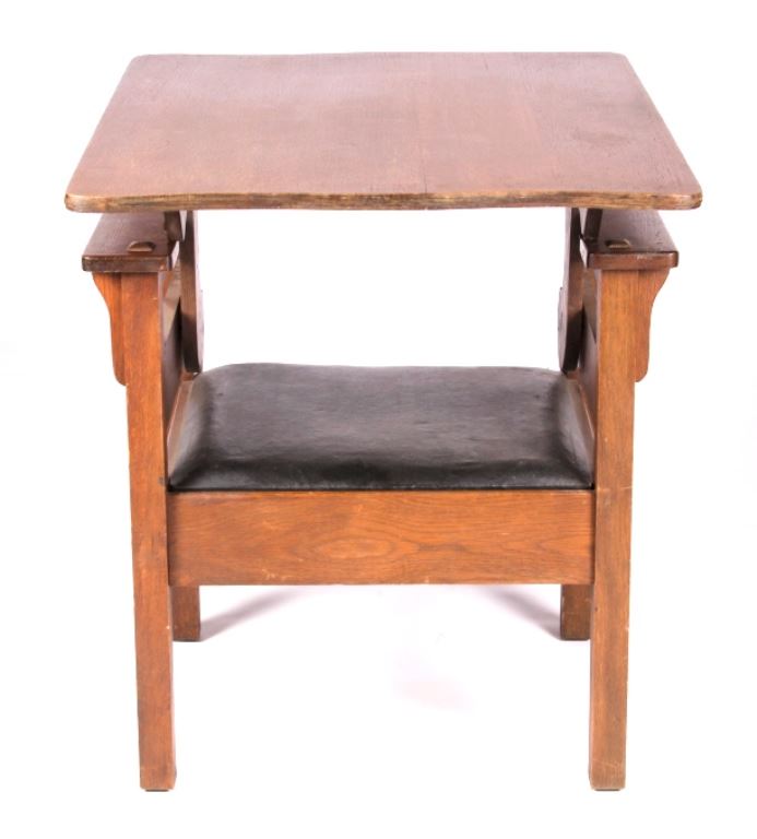 Antique Mission Oak Convertible Table Chair