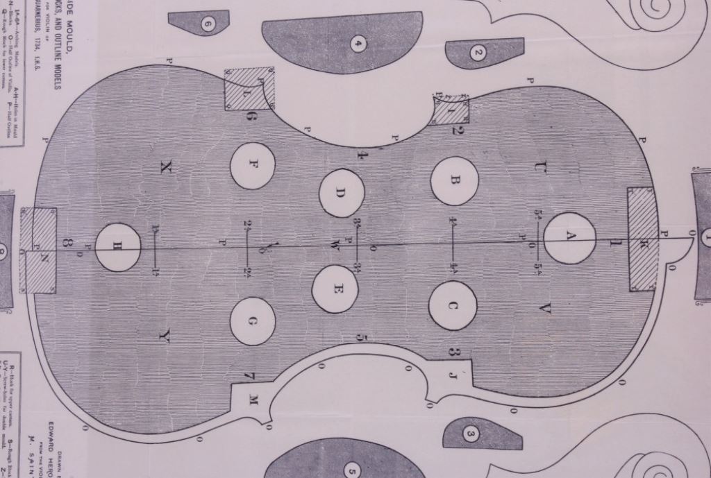 Stradivari & Guarnerius Violin Schematic Drawings