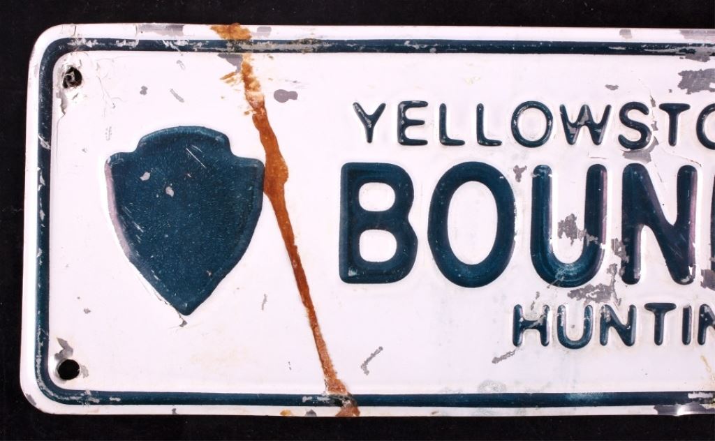 Yellowstone National Park Boundary Line Sign