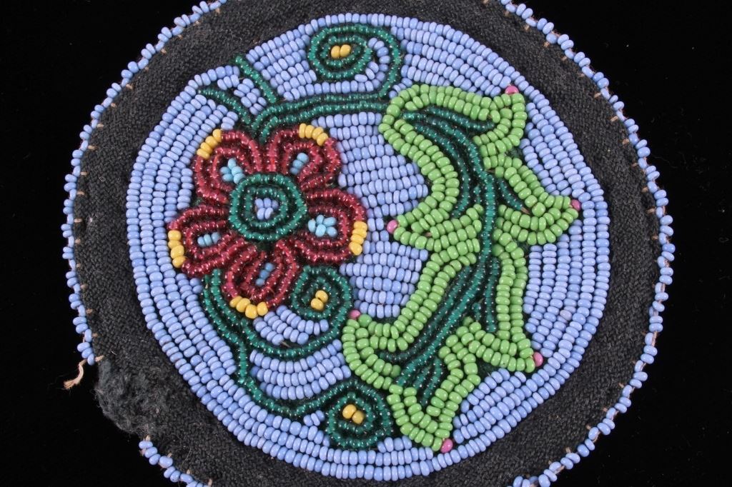 Salish Beaded Blanket Strip Rosettes ca. 1900-1930