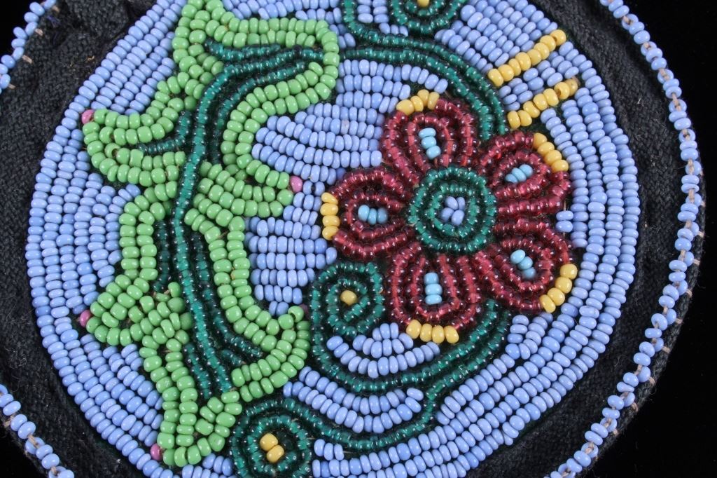 Salish Beaded Blanket Strip Rosettes ca. 1900-1930