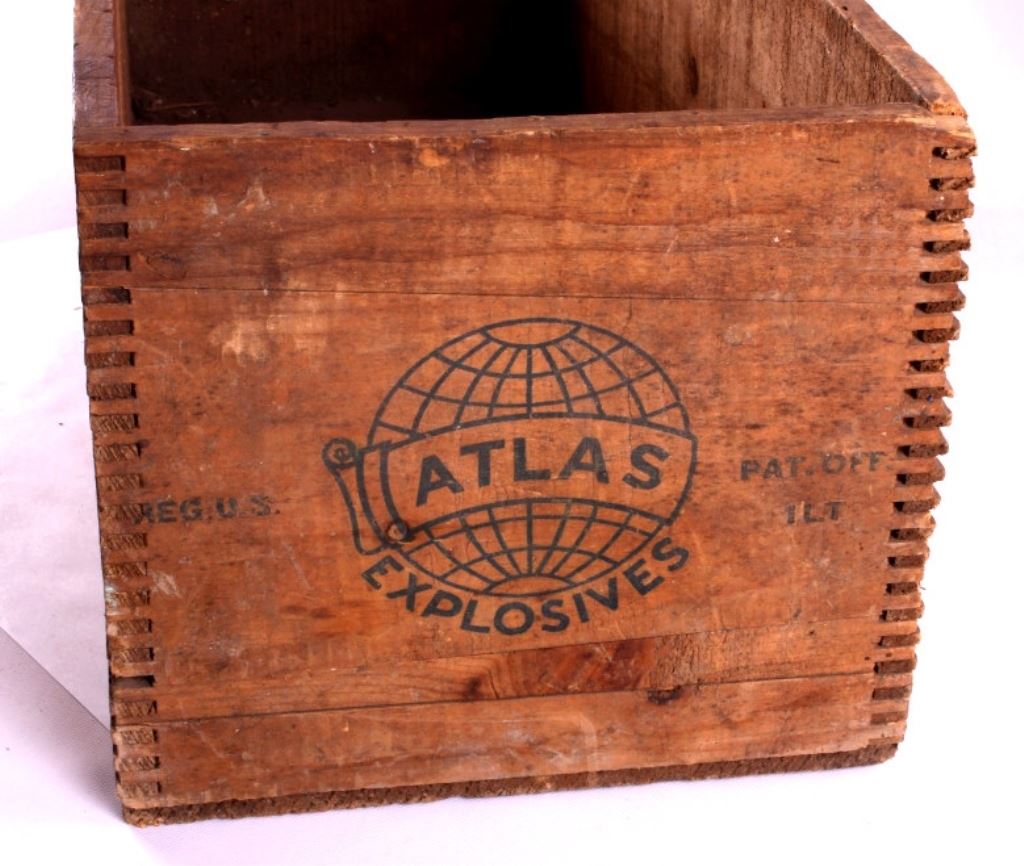 Dupont and Atlas Wooden Dynamite Boxes