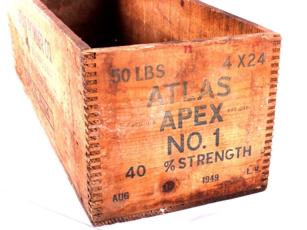 Dupont and Atlas Wooden Dynamite Boxes