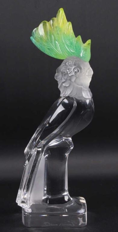 Daum Nancy Art Glass Crystal Cockatoo Sculpture