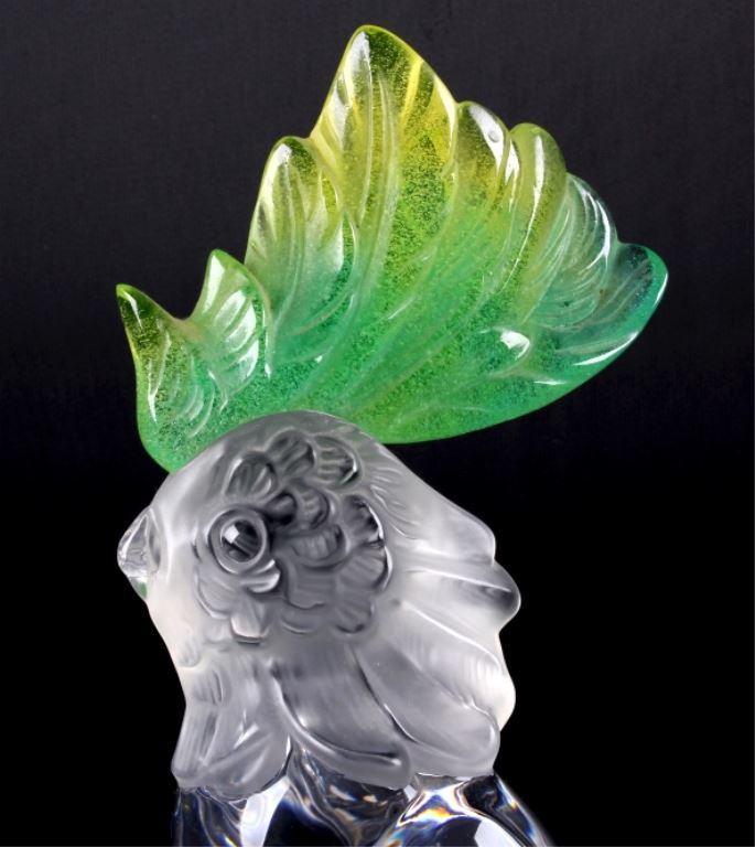 Daum Nancy Art Glass Crystal Cockatoo Sculpture
