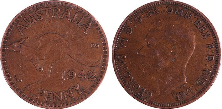 1942 I Australian KGVI Penny Missing I Mintmark 1942-i-australian-kgvi-penny-missing-i-mintmark