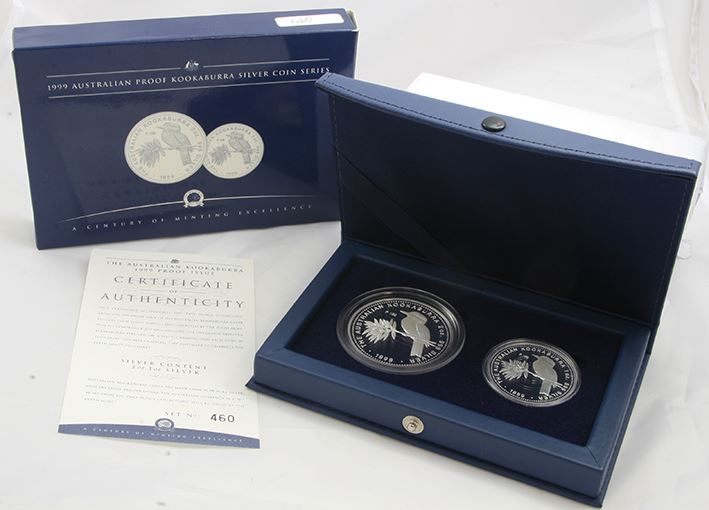 1999 Perth Mint 1oz & 2oz Proof Kookaburra Collection, P100 Mark