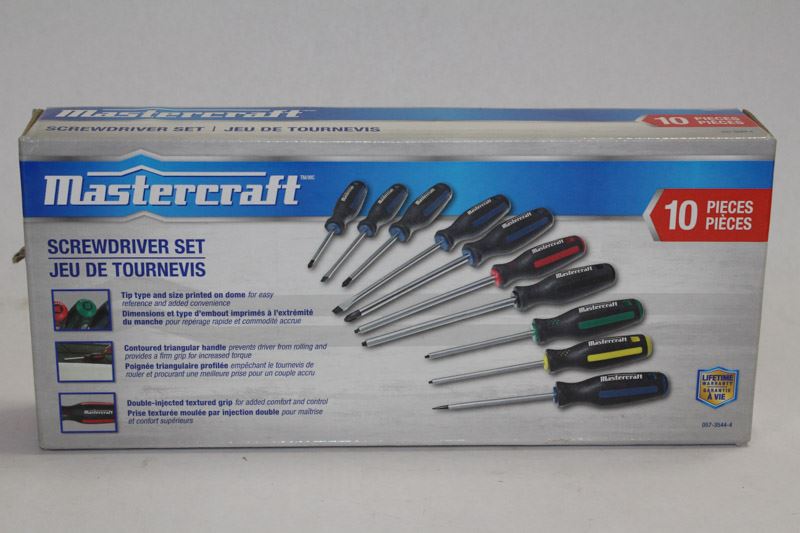 NEW 10 PIECE MASTERCRAFT SCREWDRIVER SET