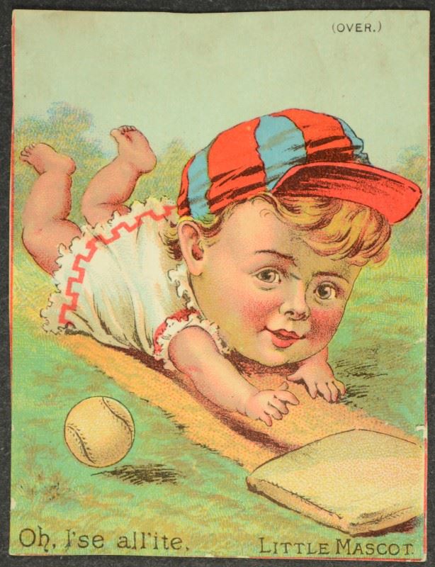 1887 TOBIN BASEBALL LITHOGRAPH - RARE - LITTLE MASCOT