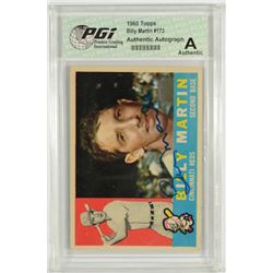 BILLY MARTIN AUTOGRAPH 1960 TOPPS CARD, PGI AUTHENTIC