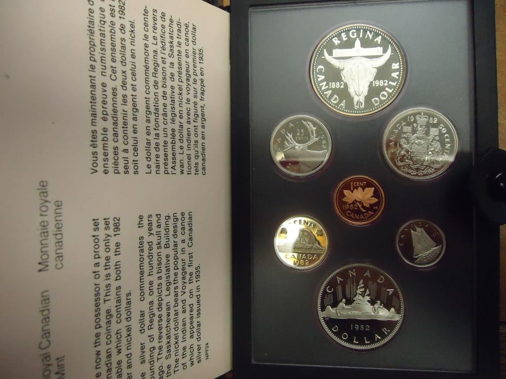 1982 CANADA DOUBLE DOLLAR PROOF SET REGINA ORIGINAL ROYAL CANADIAN MINT ...