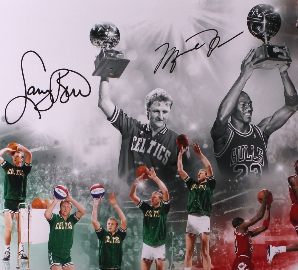 Michael Jordan & Larry Bird Signed "All Star Saturday Night" 20x24 ...