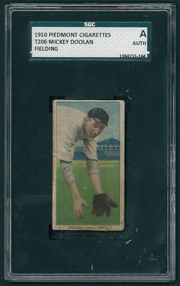 Mickey Doolin 1910 T206 Piedmont Cigarette Card (SGC Authentic)