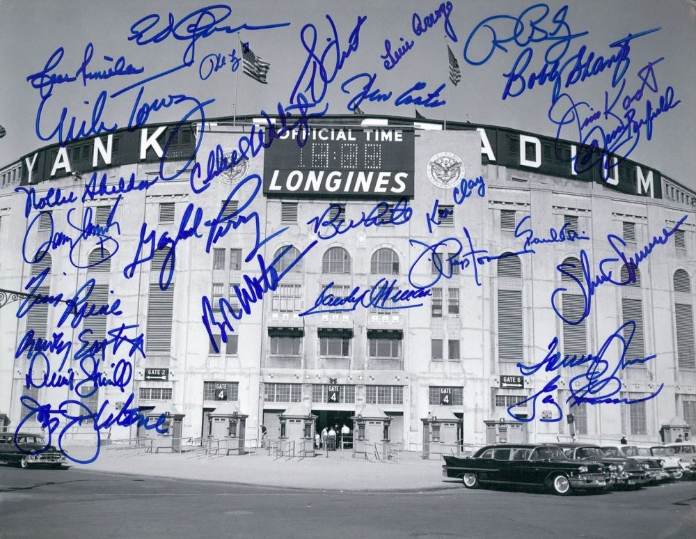 Yankee Stadium 11x14 Photo Signed by (28) with Bobby Shantz, Gaylord ...