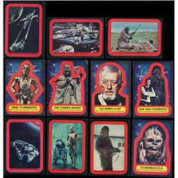 1977 Topps Star Wars Sticker Complete Set of (11) Cards