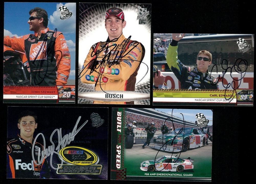 Lot of (5) Signed NASCAR Trading Cards with Dale Earnhardt Jr., Tony ...