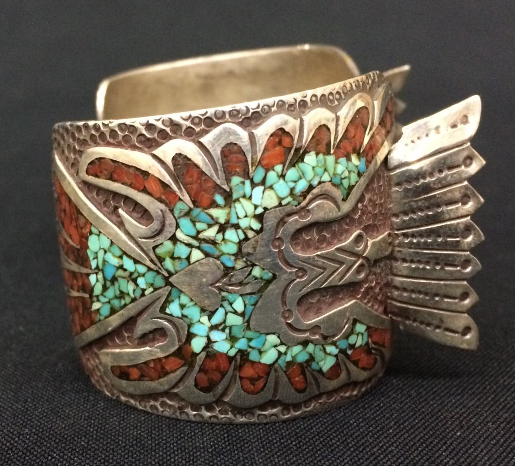 Vintage Chip Inlay Navajo Watch Cuff