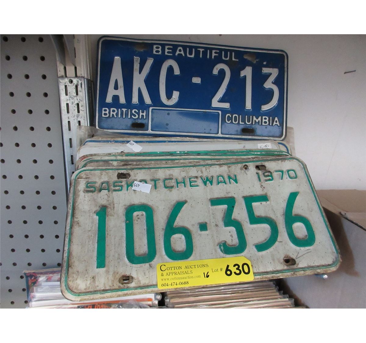 16 Canadian license plates from the 1970's