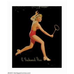 Alfred Leslie Buell 1910 1996 Original Pin Up Painting C 1940 For