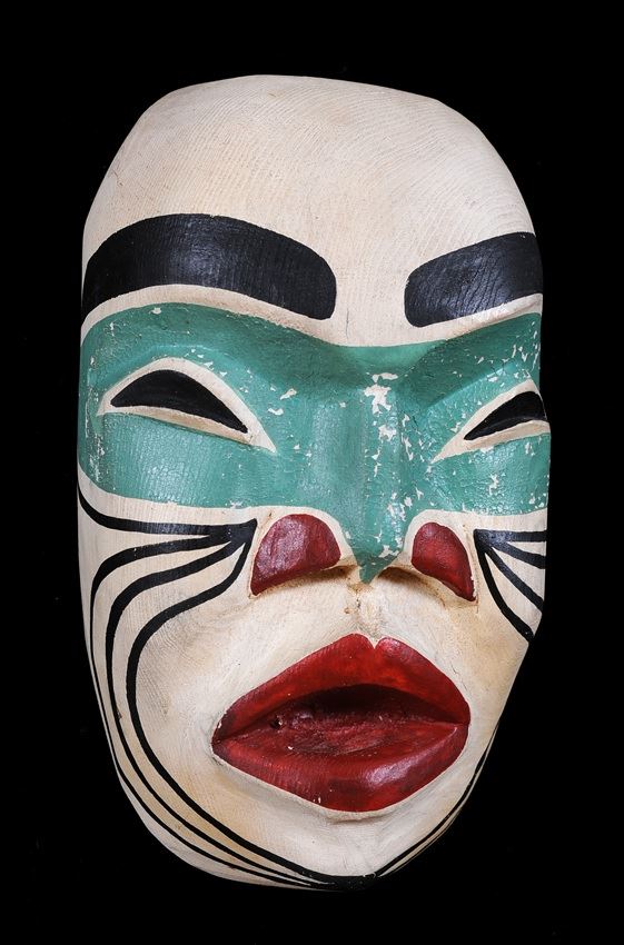 Ellen Neel Carved Spirit Mask - Signed 9 1/4" H. 5 1/4" W. Good Condition