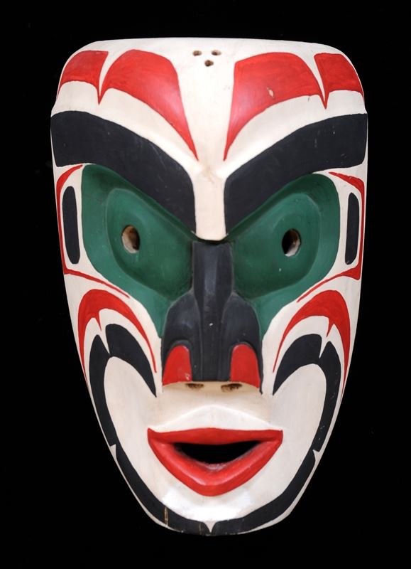 Kwakwaka'wakw Atlakin Dance Mask - Signed Illegibly 12" H. 8" W. Good ...