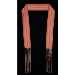 19TH C. Metis Finger Woven Assumption Sash 138" L. 6" W.Good Condition ...