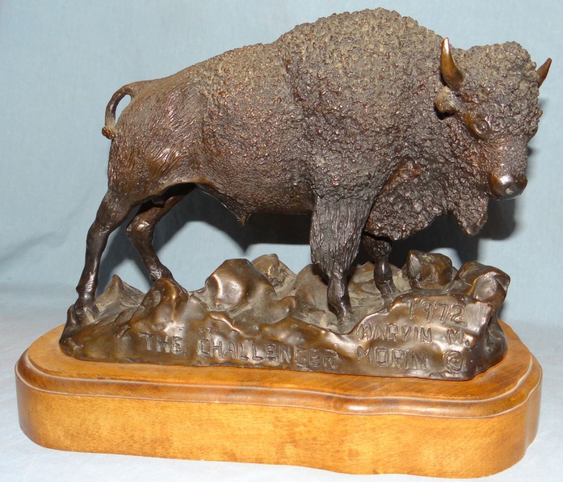 Morin, Marvin bronze sculpture, The Challenger, 3/15, 1972, 9”h x 12” w