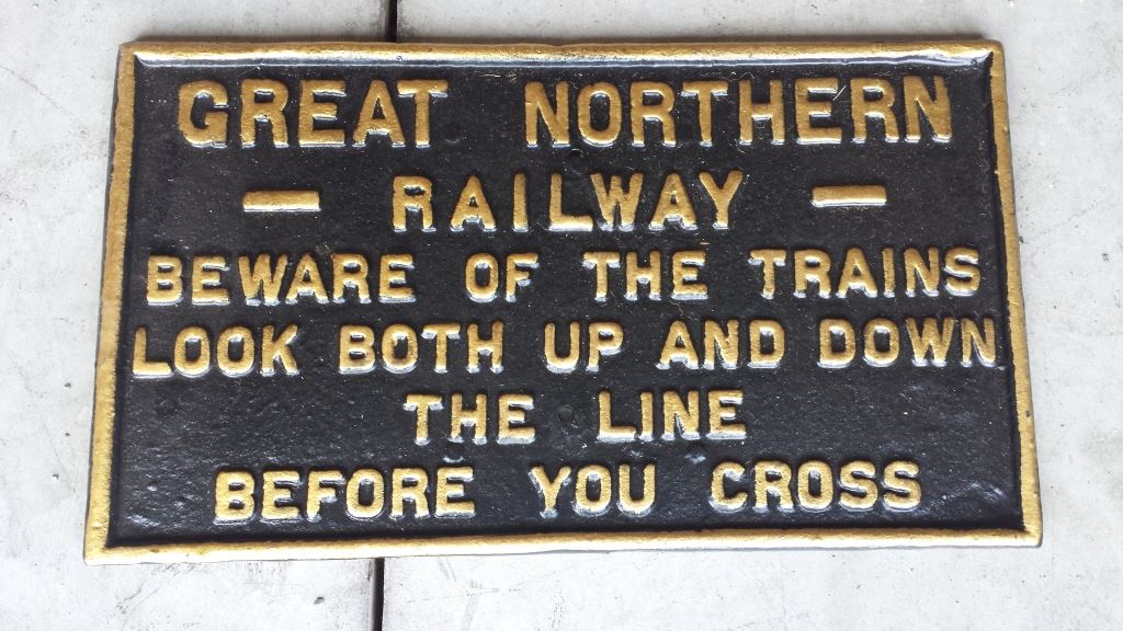 Great Northern Railway Cast Iron Railroad Sign
