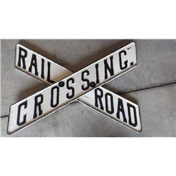Railroad Crossing Cast Iron Sign