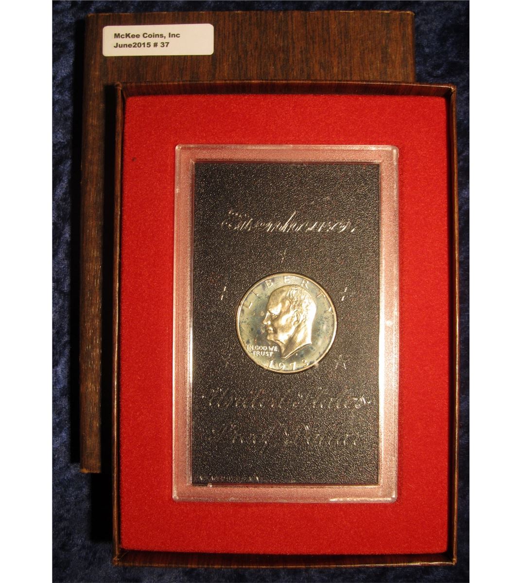 37 1973 S Eisenhower Proof Silver Dollar In Original Brown Box As