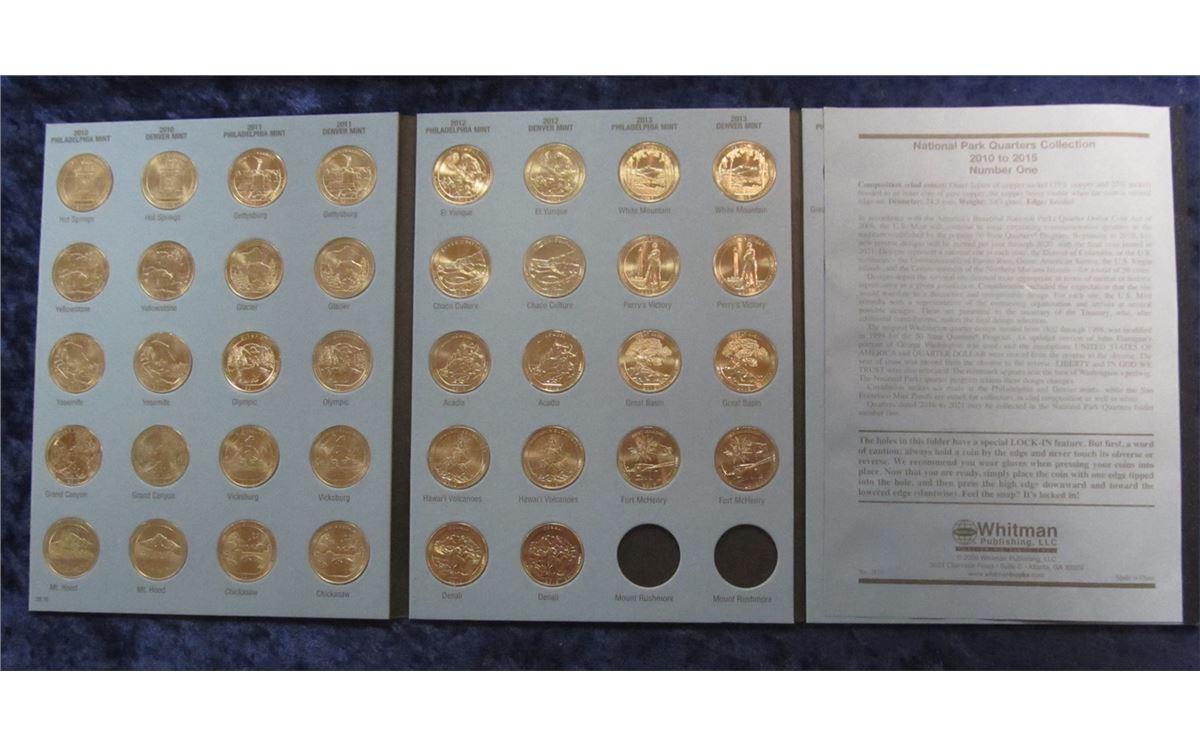 741. National Parks Quarters Collection Coin Starter book with (38) P ...