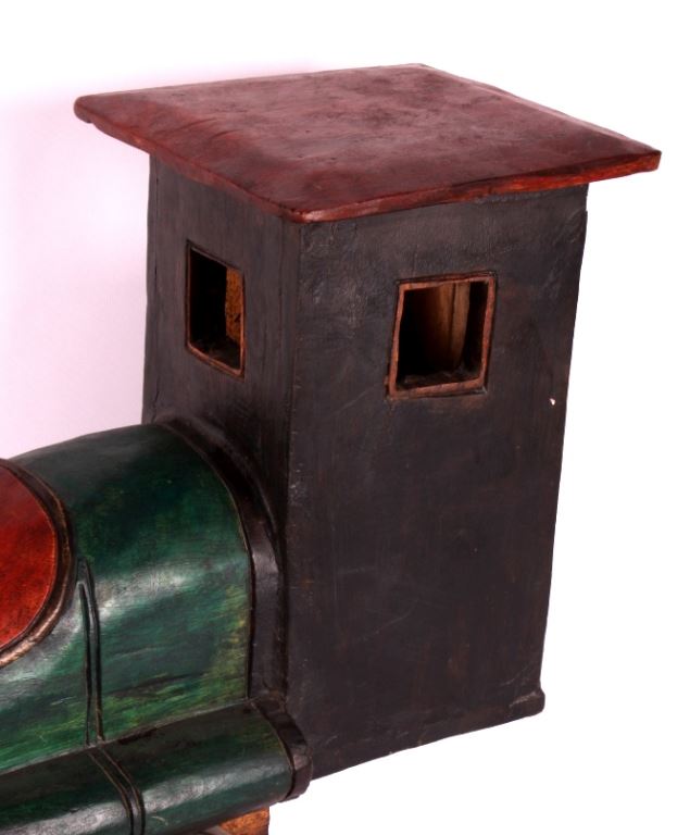 Antique Hand Carved Wooden Rocking Train