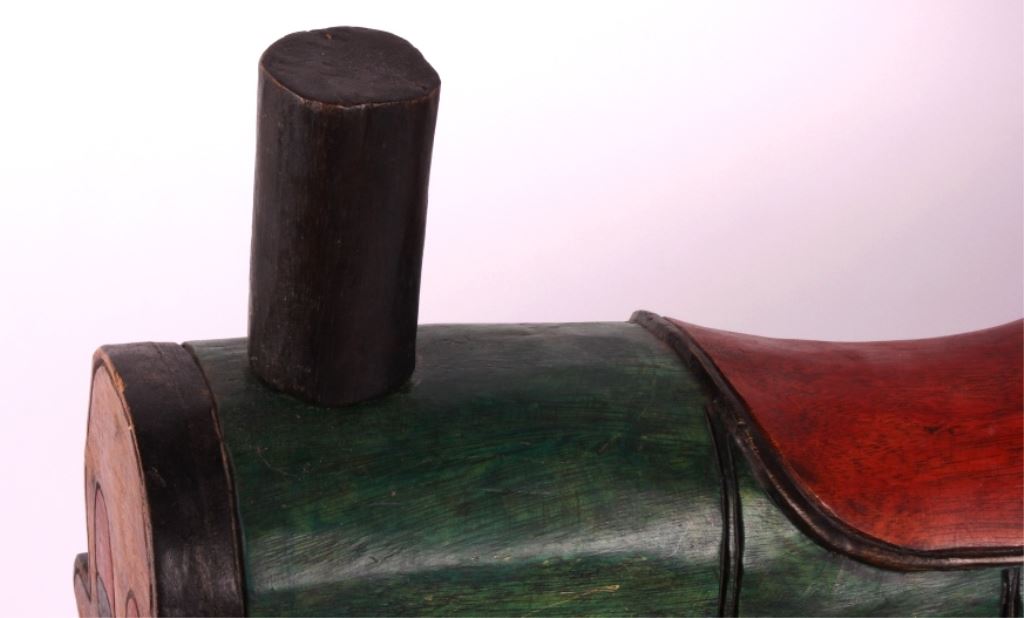Antique Hand Carved Wooden Rocking Train