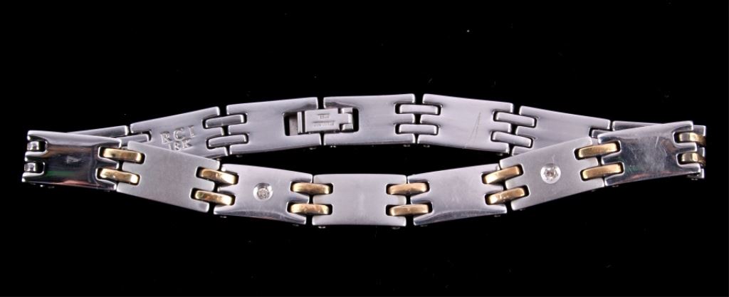 Men's 14k White & Yellow Gold Diamond RCI Bracelet