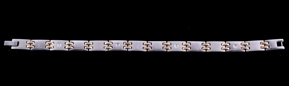 Men's 14k White & Yellow Gold Diamond RCI Bracelet