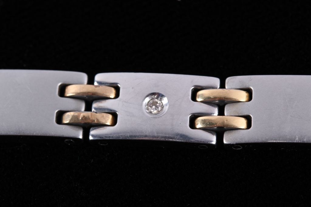 Men's 14k White & Yellow Gold Diamond RCI Bracelet