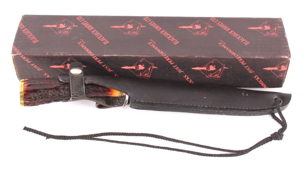 Blackjack Model 1-7 Red Stag Horn Knife