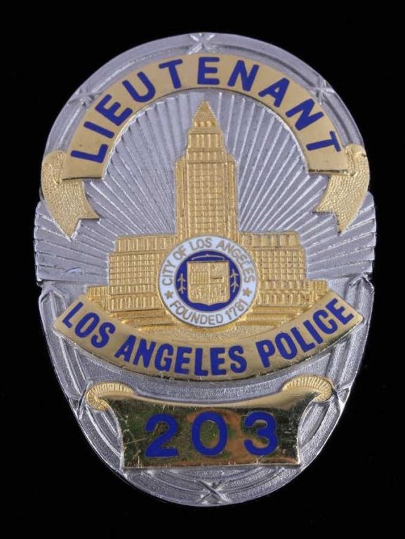 Los Angeles Lieutenant Police Badge Dragnet