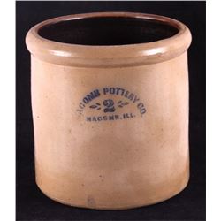 Macomb Pottery Co. Stoneware 2 Gallon Crock