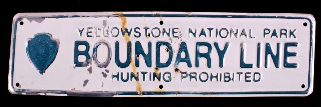 Yellowstone National Park Boundary Line Sign