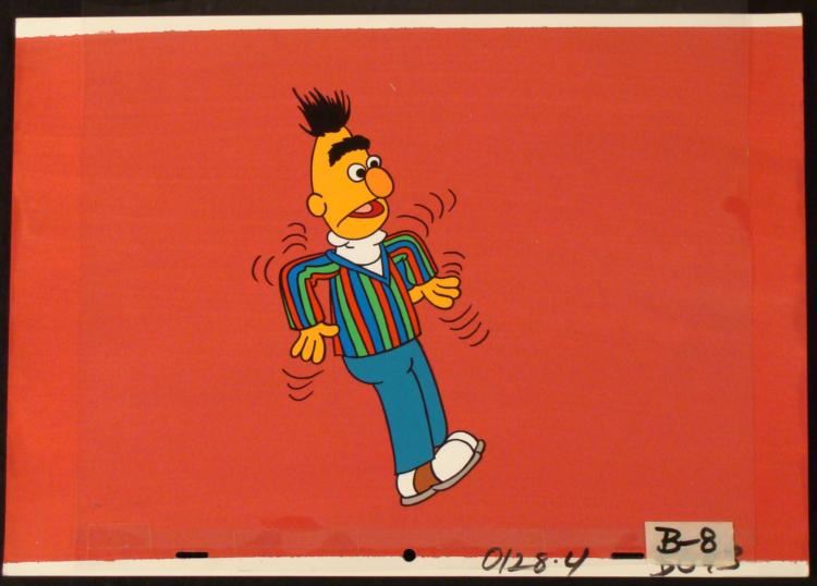 Bert Sesame Street Animation Cel Orig Background Art