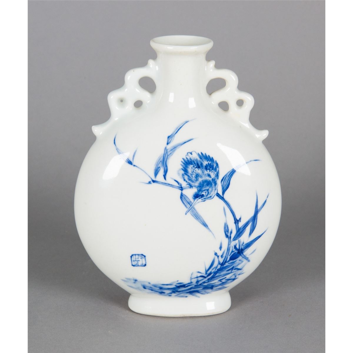 Chinese Wang Bu Blue and White Porcelain Vase