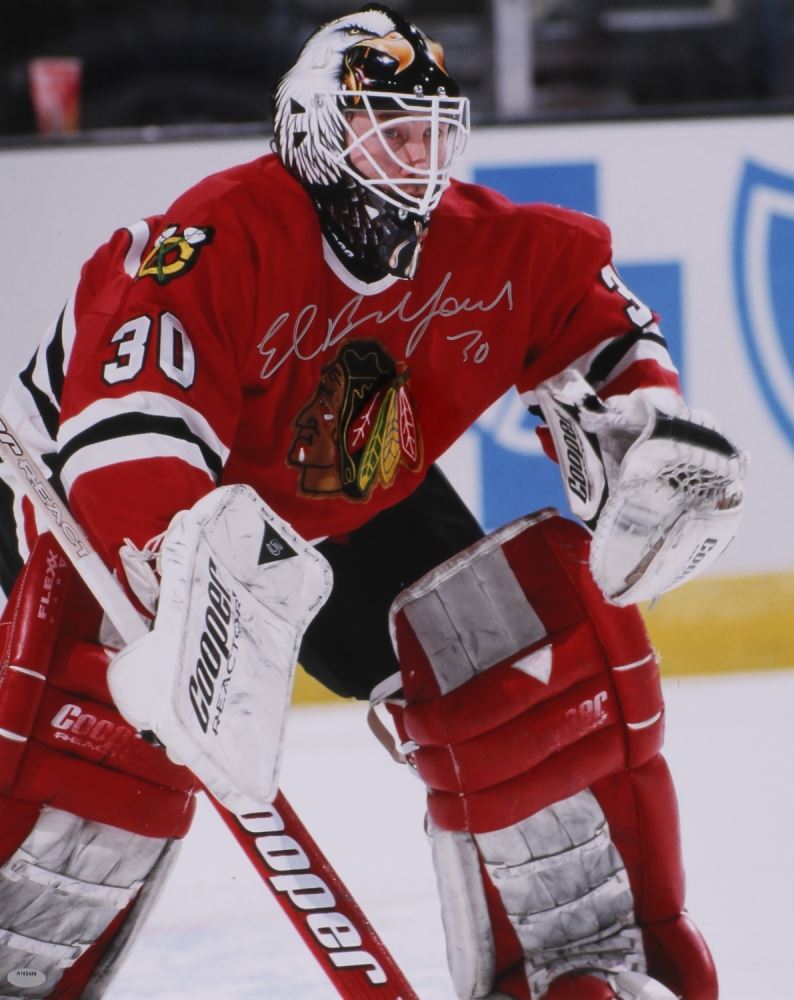Ed Belfour Signed Blackhawks 16x20 Photo (Schwartz COA)